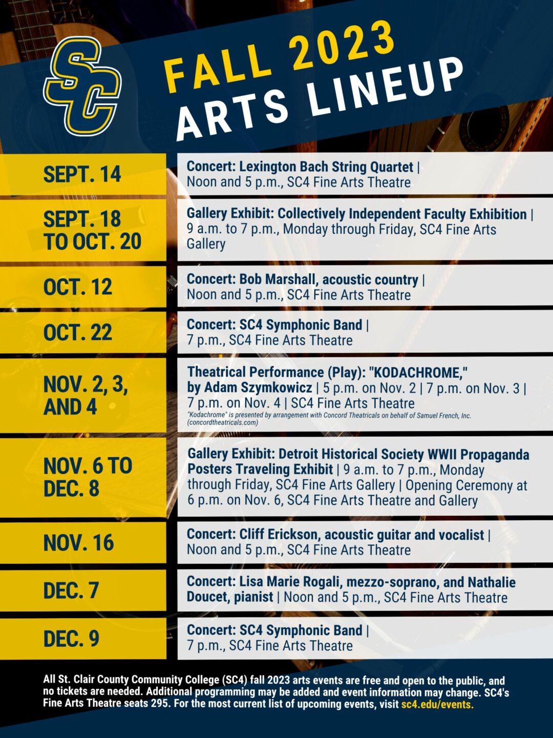 SC4 announces fall arts lineup – St. Clair County Community College